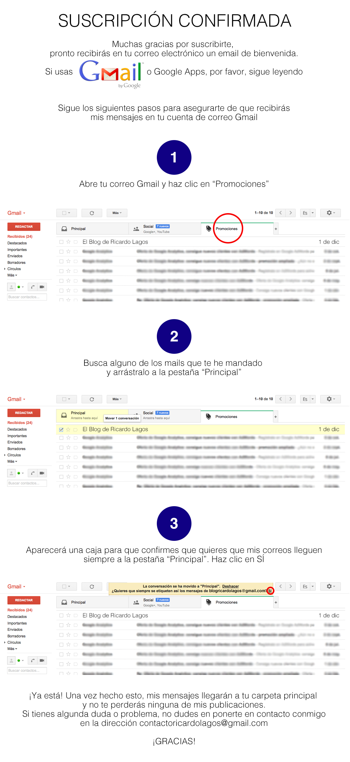 CONFIGURACION GMAIL ESPAÑOL - El Blog de Ricardo Lagos